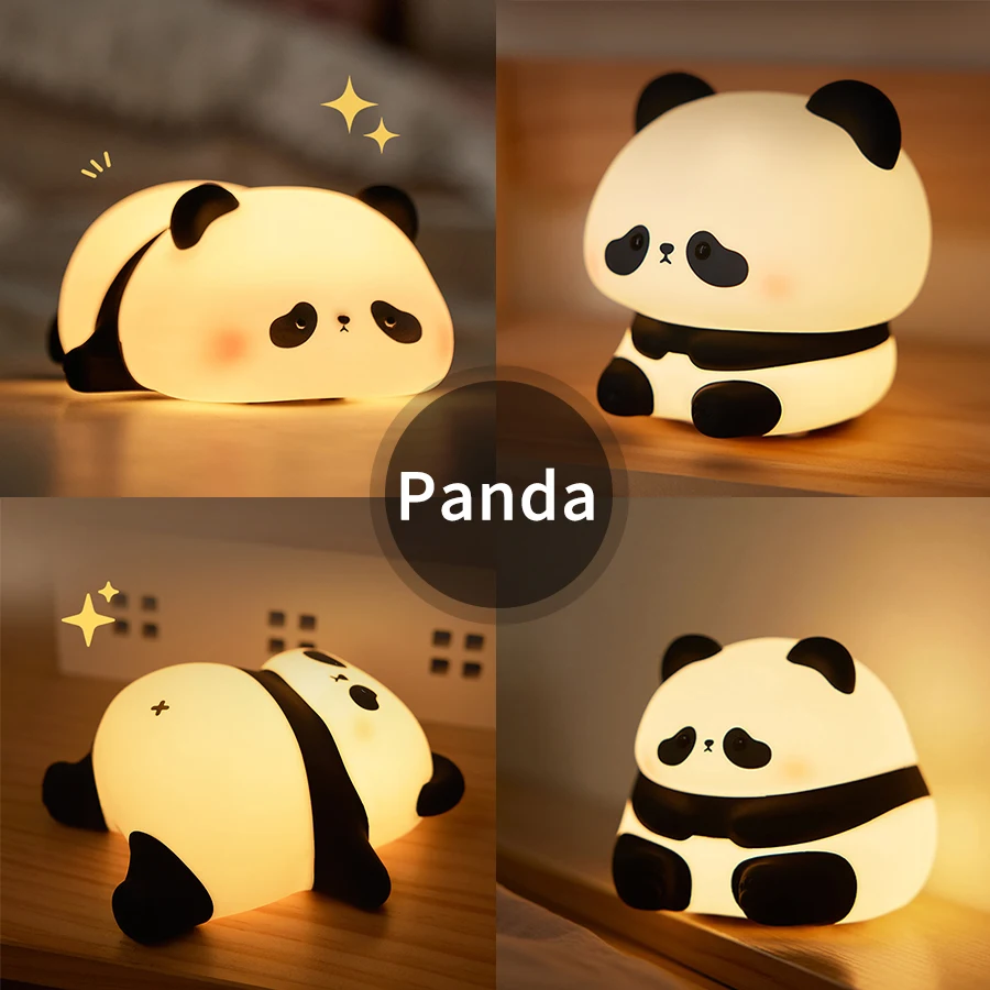 USB-Rechargeable-LED-Night-Light-Cute-Cartoon-Panda-Silicone-Lamp ...