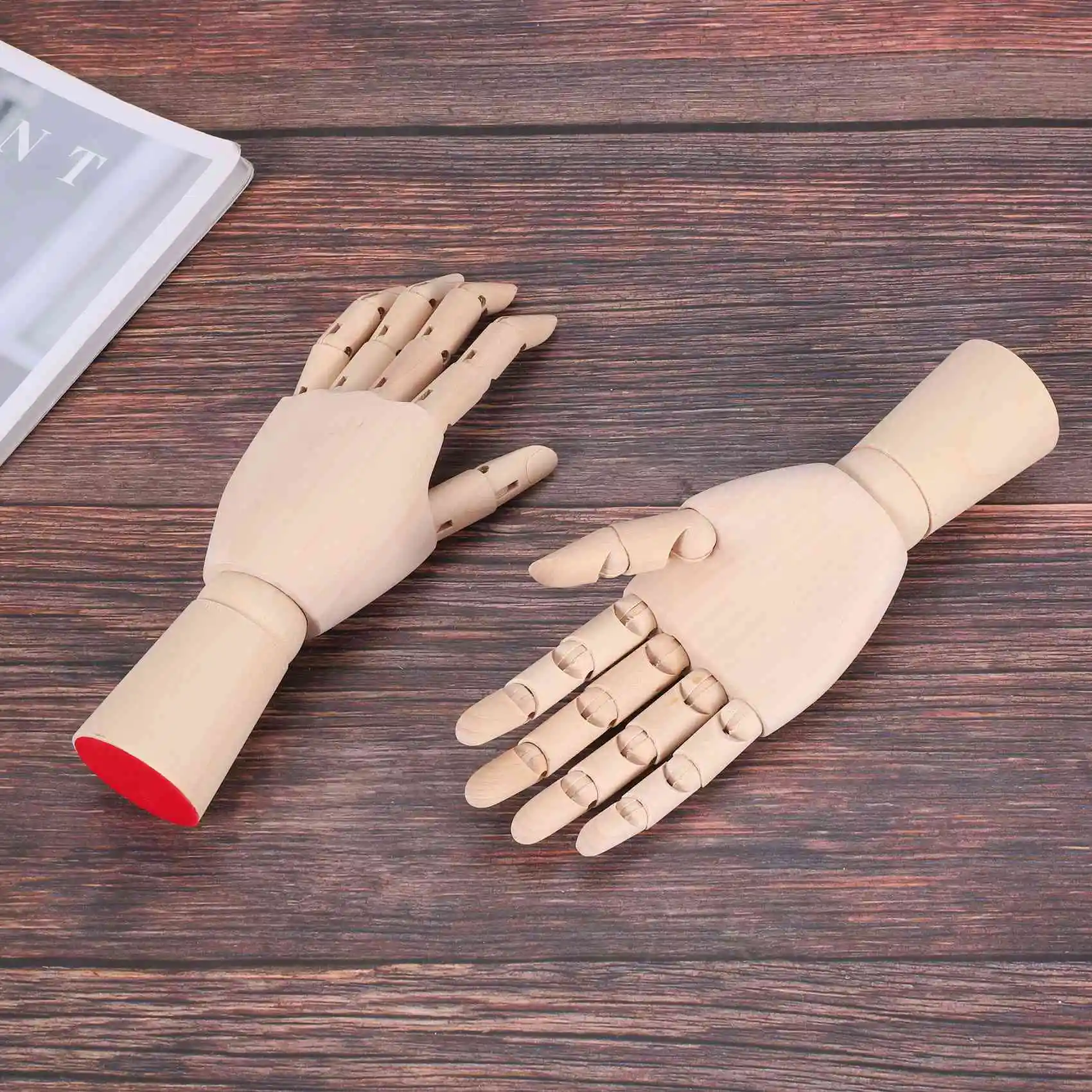 7inch Wooden Sectioned Opposable Articulated Left/Right Hand Figure ...