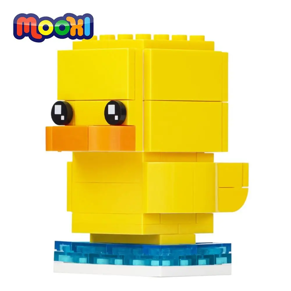 MOOXI Animal Little Yellow Duck 94Pcs MOC Brickheaded DIY Building ...