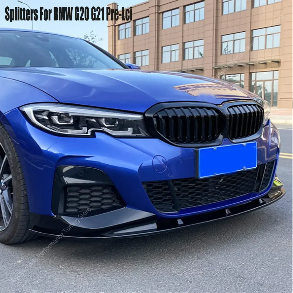 For Bmw G20 G21 Pre-Lci M3 Style Front Bumper Splitter Lip Spoiler ...
