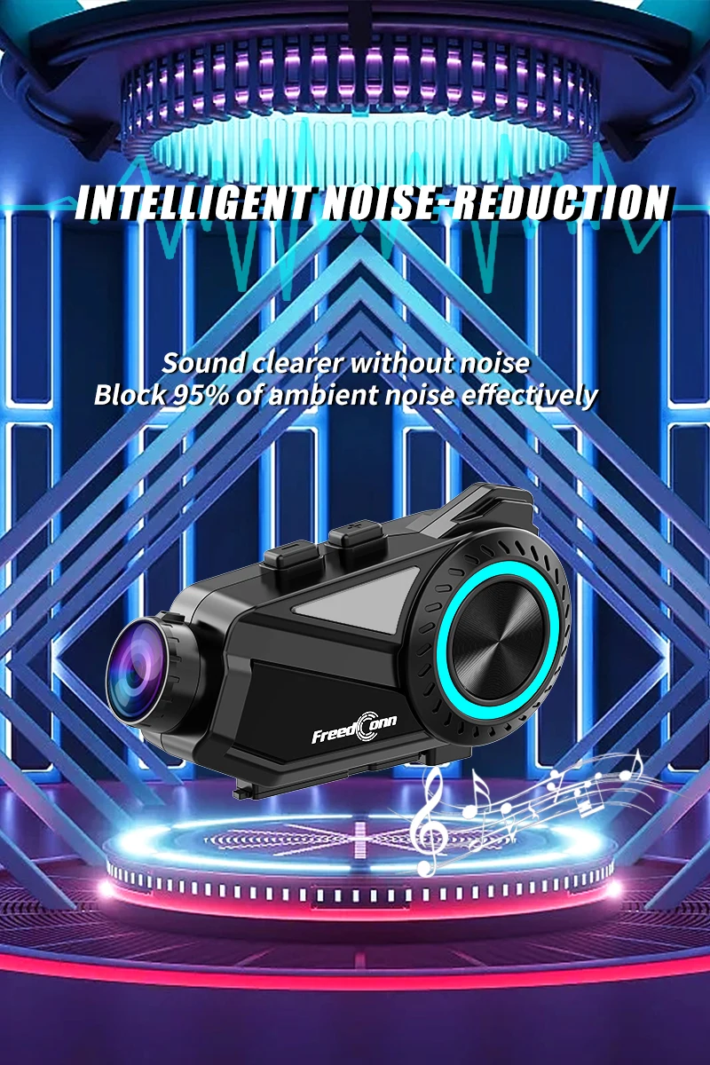 Freedconn R3 Pro Мотоциклетный шлем Гарнитура Групповой домофон ...