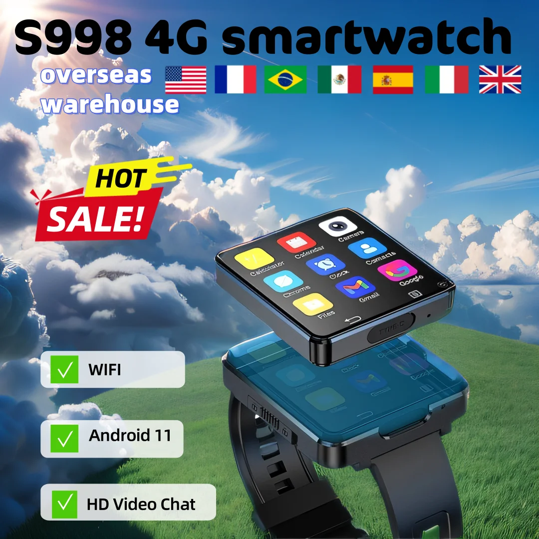 S998 4G Smartwatch 2024 Watches For Men Women With Bluetooth Wifi ...