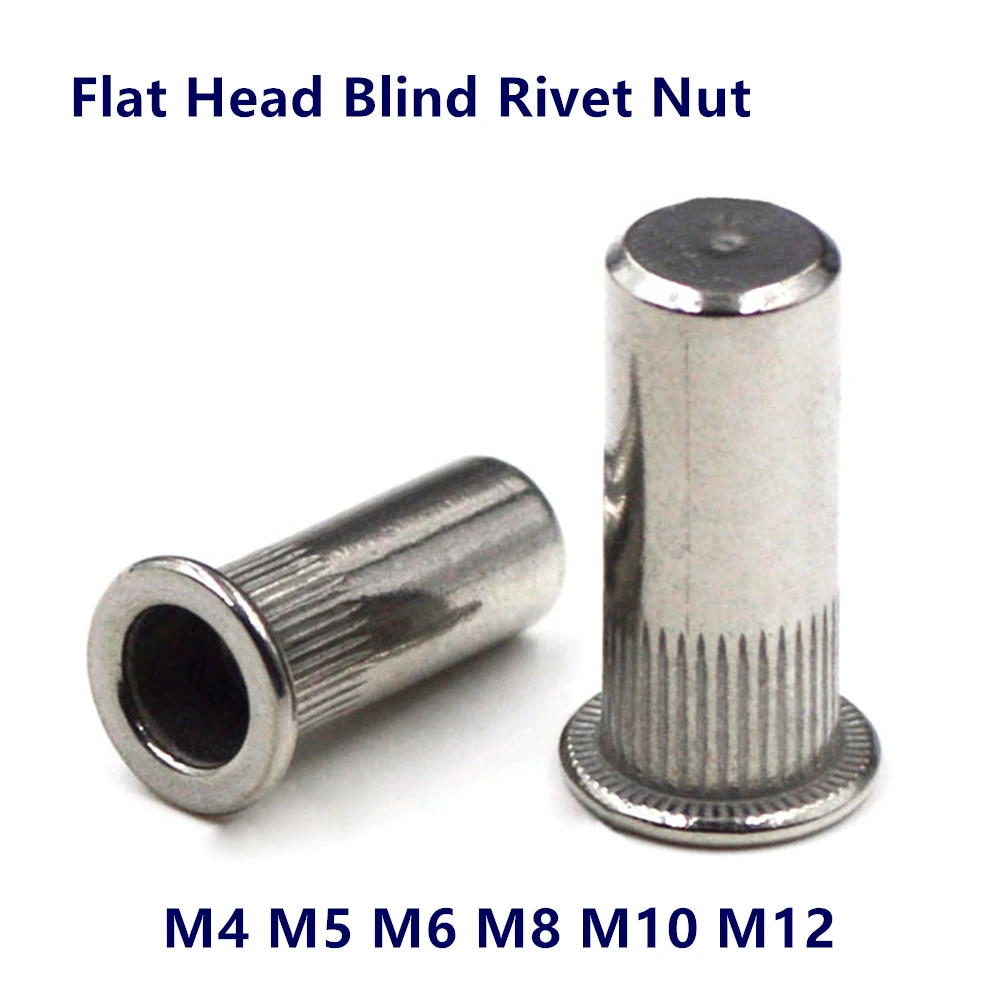 5pcs-M5-M6-M8-M10-M12-Blind-Rivet-Nut-304-stainless-steel-Flat ...