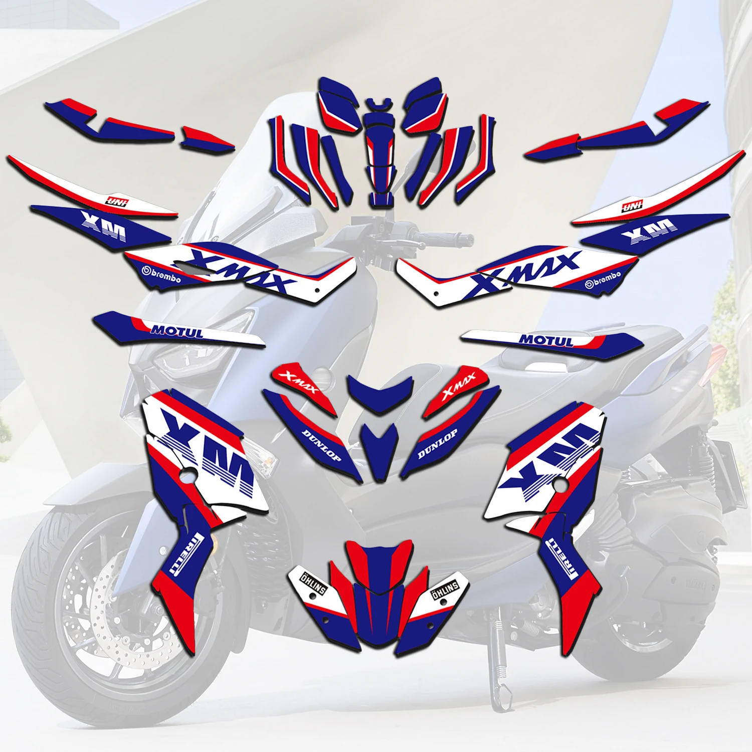 Scooter-Full-Body-Stickers-Decal-Decals-Stickers-Kit-for-Yamaha-X-Max ...