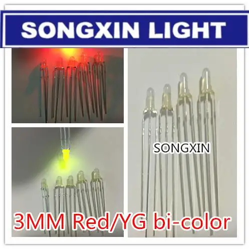 Diodo LED redondo de 3mm para el hogar, diodo emisor de luz de ánodo ...