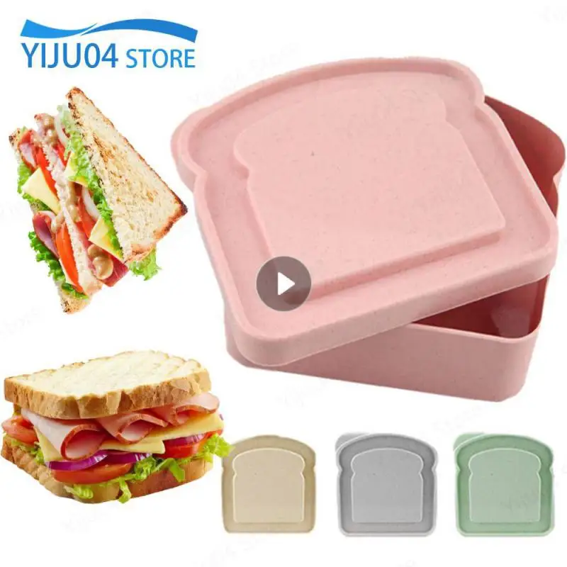 Sandwich-Storage-Box-Bamboo-Fiber-Lunch-Box-Food-Storage-Case-Reusable ...
