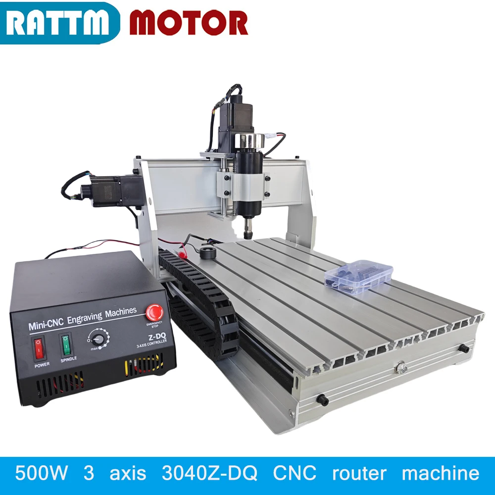 【EU】3 Axis 3040 Z-DQ CNC 500W Spindle CNC Router Engraving Milling ...