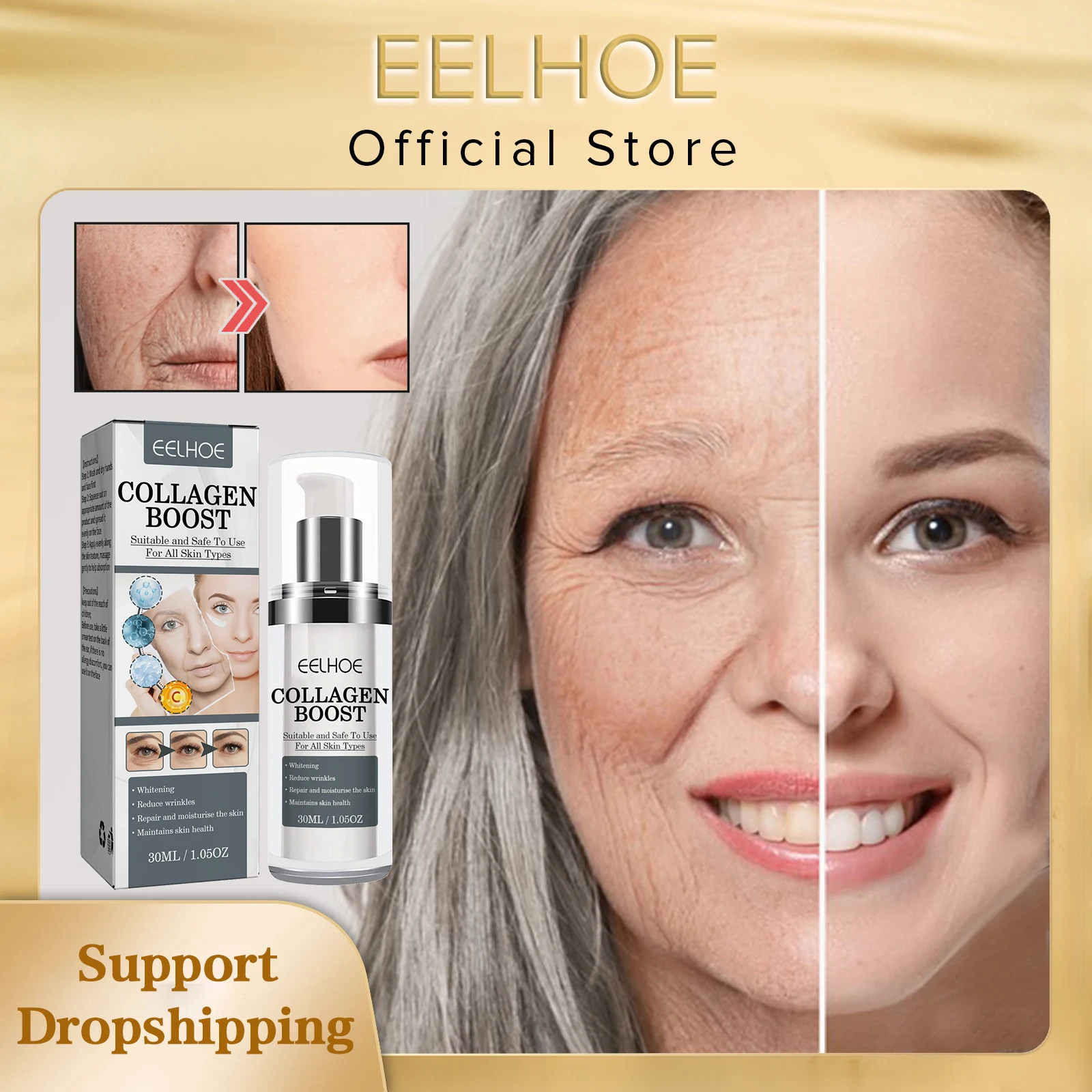 EELHOE Anti rugas creme facial, colágeno, anti envelhecimento ...