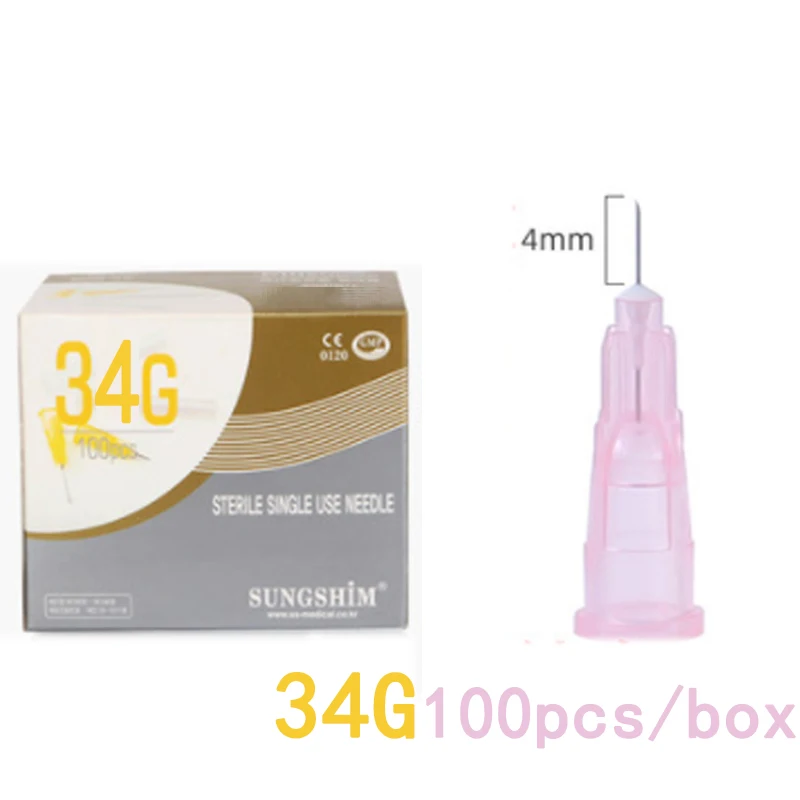 100pcs-box-34G-4mm-Medical-Disposable-Pricking-Needle-Cosmetic-Micro ...