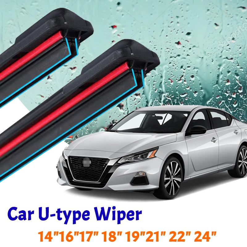 Car Wiper U-type Soft Rubber Strip Windscreen Wipers HD Brush Clean ...