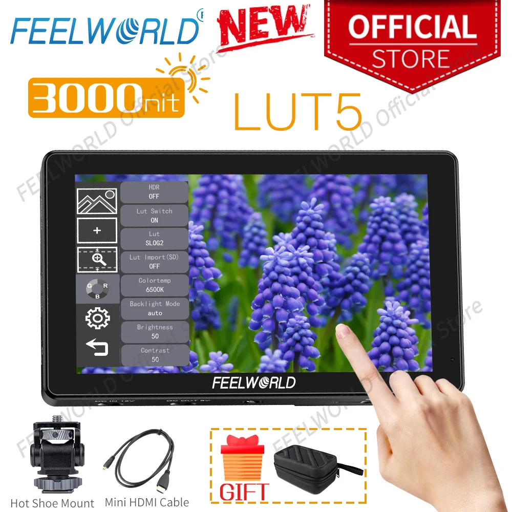 FEELWORLD-5-5-Inch-Ultra-High-Bright-3000nit-4K-HDMI-Input-Output-Touch ...