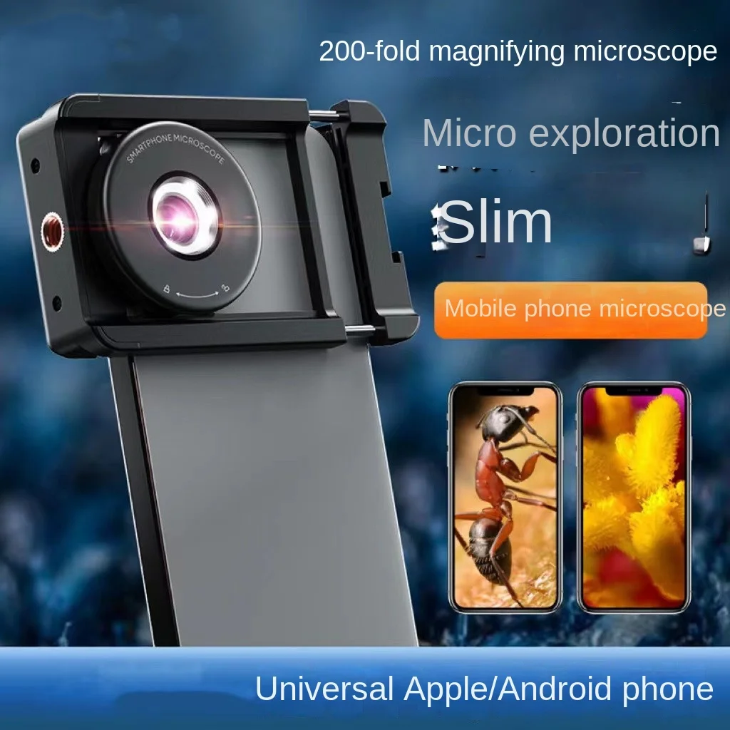 Mobile-phone-microscope-200x-high-definition-magnifying-glass-with ...