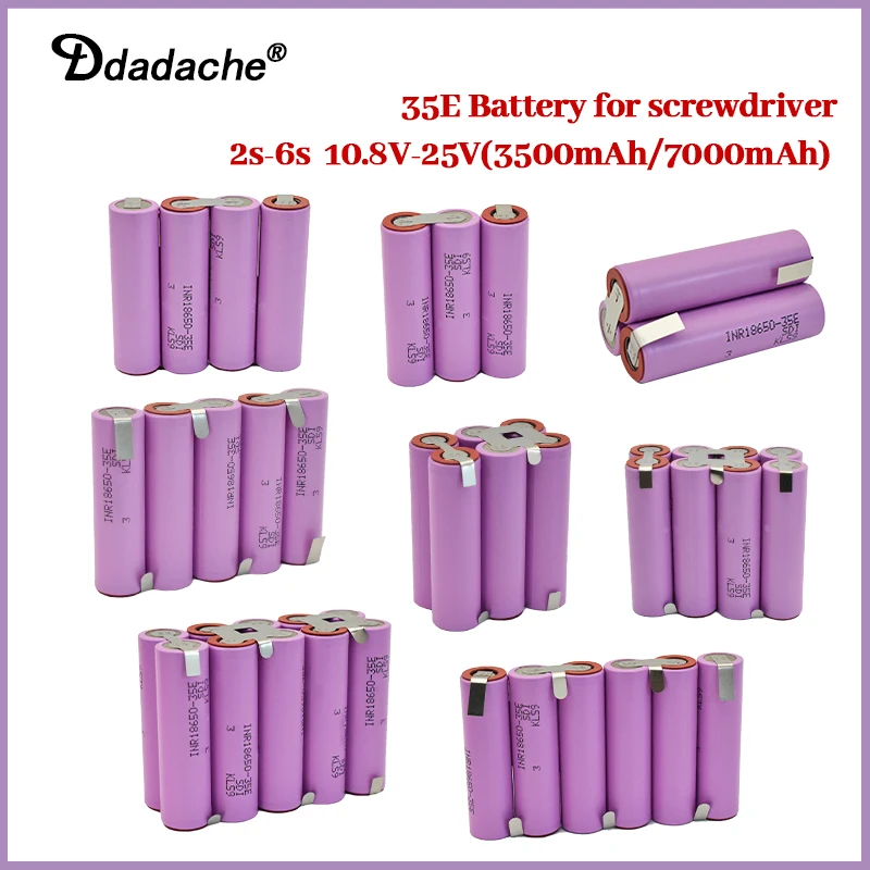 스크루 드라이버 배터리 용접 배터리 팩용 20A 18650 35E, 3500mAh, 7000mAh, 3S, 4S, 5S, 6S ...
