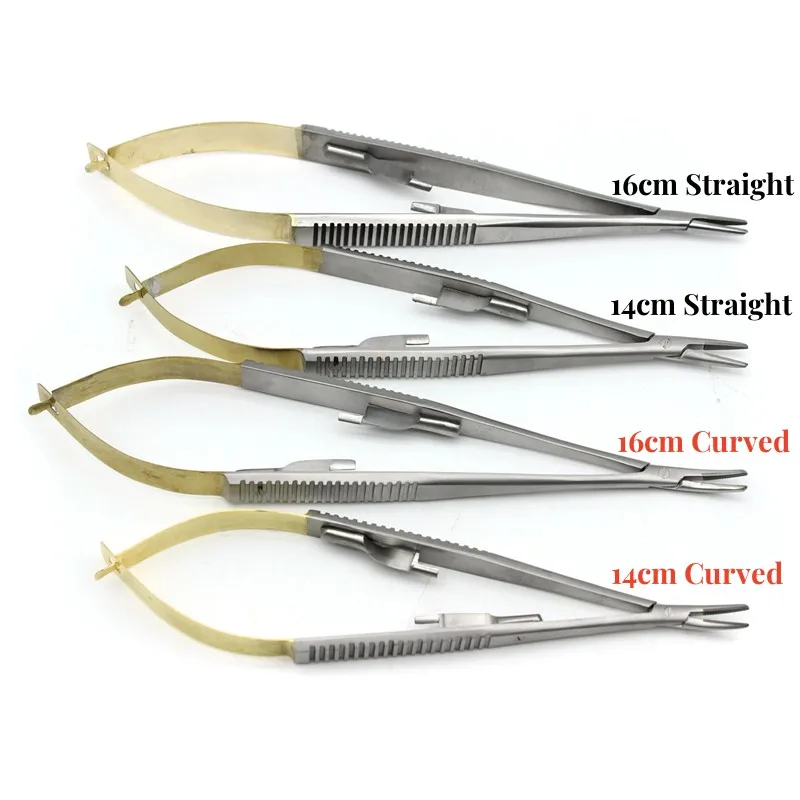 TC Head Straight/Curved Castroviejo Needle Holders with Lock Holding ...