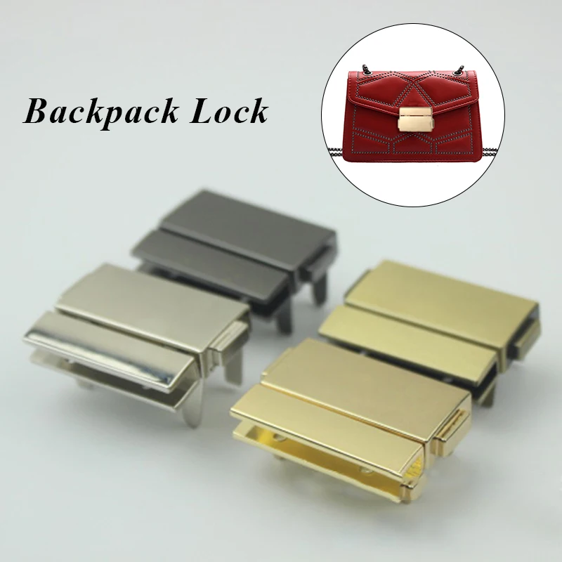 1PC Metal Rectangle Push Lock Turn Lock Bag Spring Lock Snap Decorative ...