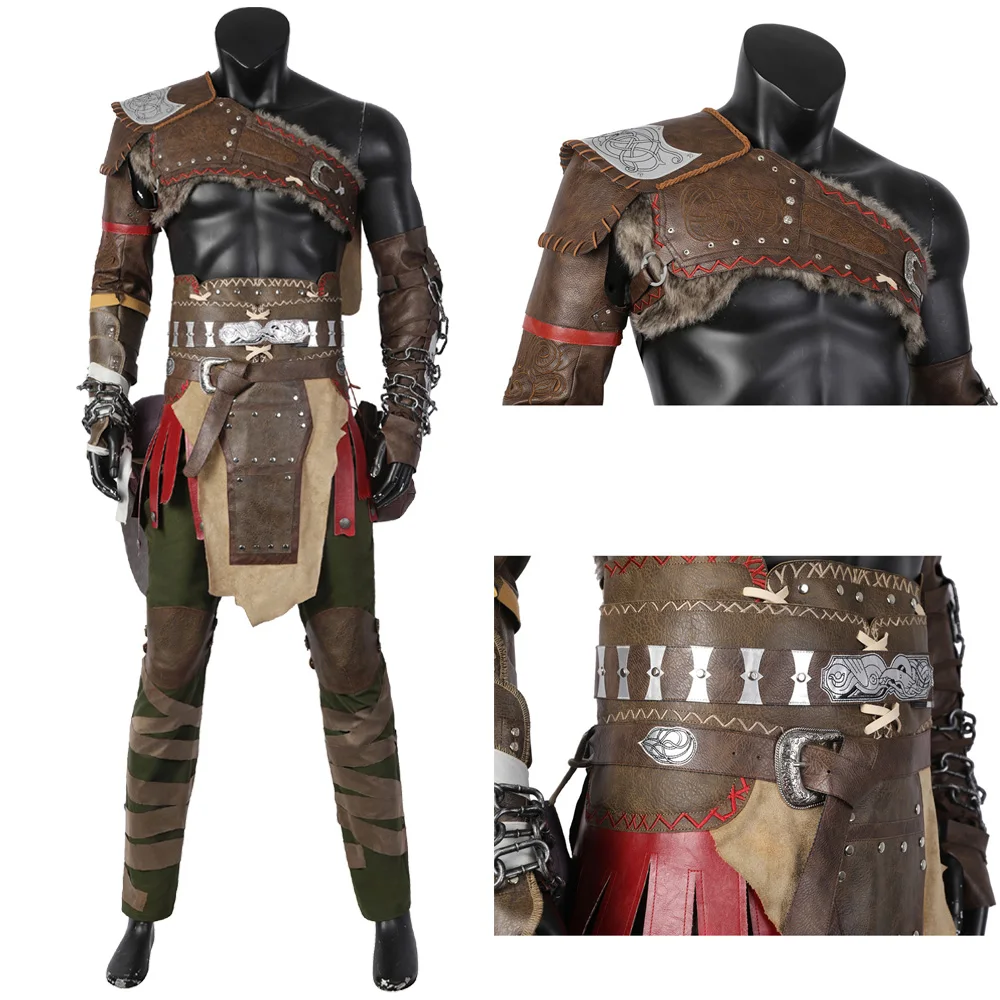 Ragnarok Kratos Cosplay Masculino, Halloween, Traje de Batalha com ...