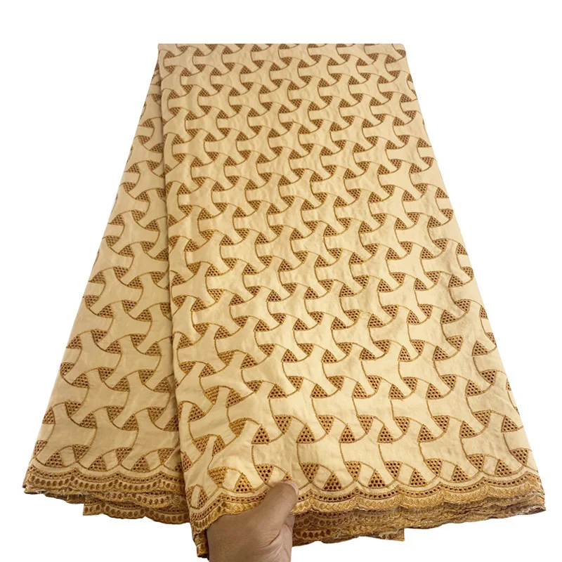 African-Polish-Cotton-Voile-Lace-Swiss-Gold-High-Quality-5Yards-2069 ...