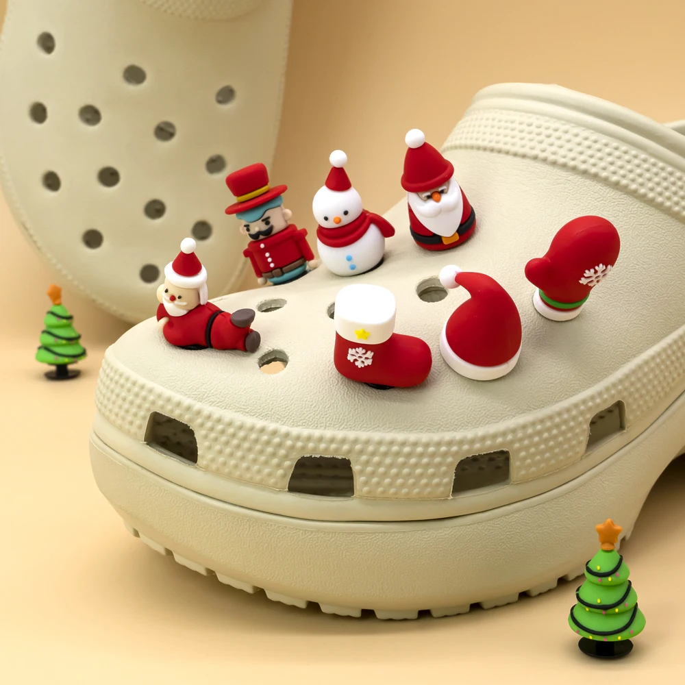 1/9pcs 3D Shoe Accessories Charms Santa Claus Snowman Shoe Decoration ...