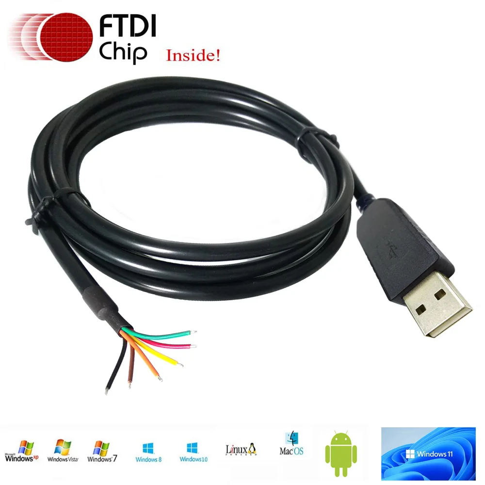Ftdi Usb Serial Converter Cable Ft231xs Usb-rs232-we-1800 Wire End - Pc ...