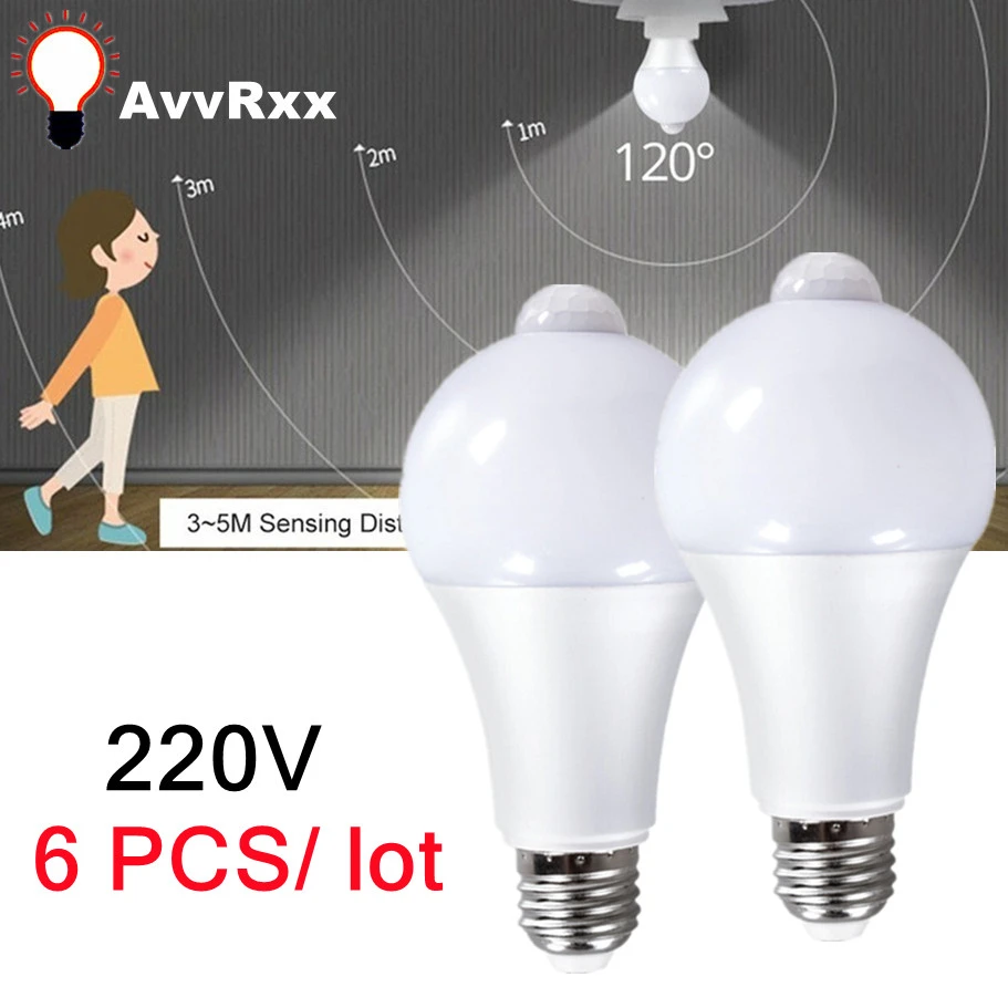 12w Pir Motion Sensor Light Bulb E27 | Motion Detector Bulb 220v ...