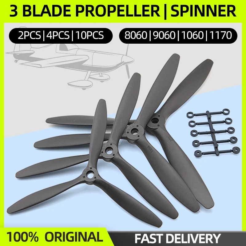 1-2-4-10PCS-Drone-Propellers-8060-9060-1060-1170-Efficient-3-Blades-CW ...