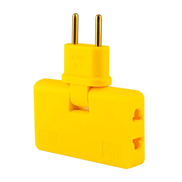 EU Extension Plug Electrical Adapter 3 In 1 Adaptor 180 Degree Rotation ...