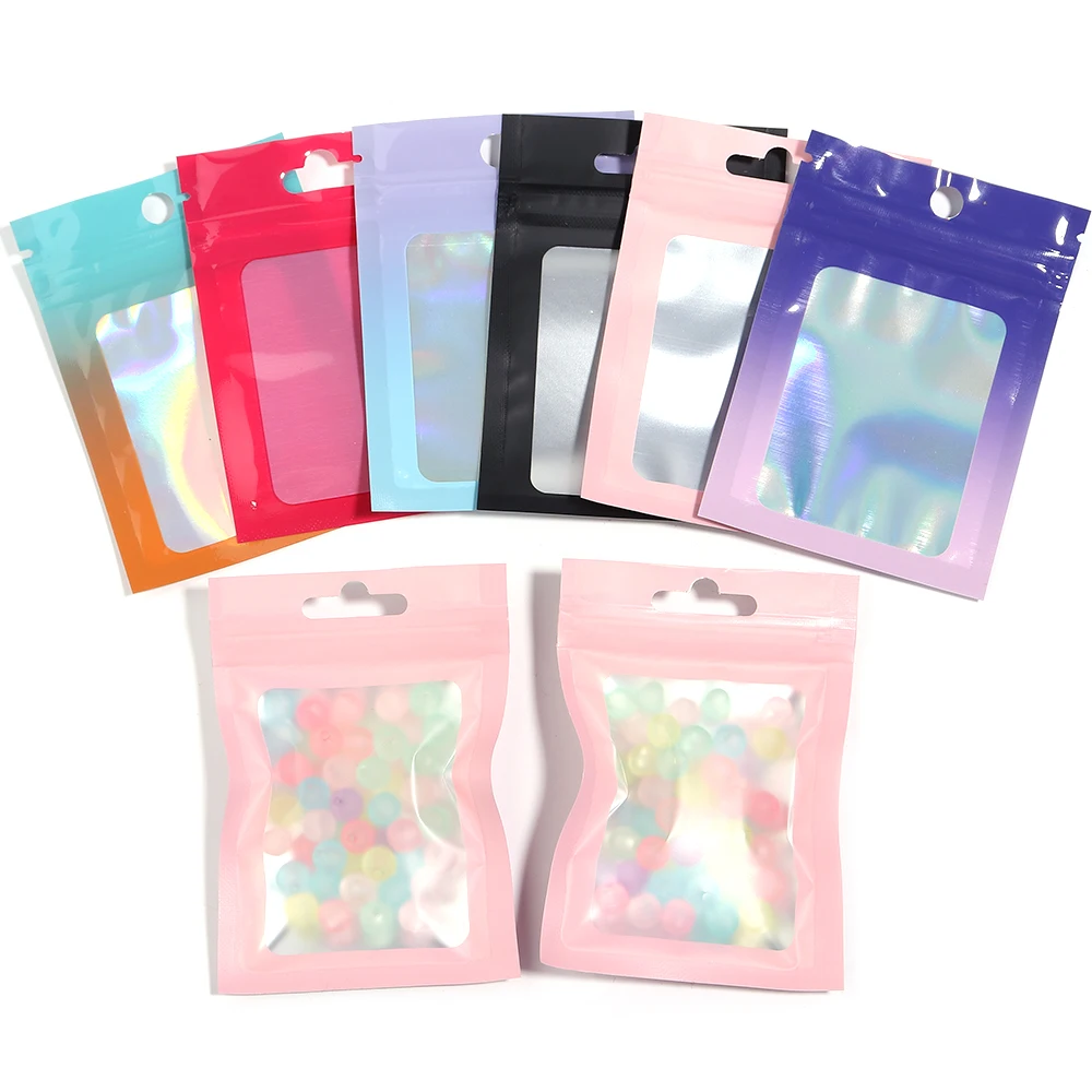 20pcs-Holographic-Laser-Color-Clear-Plastic-Gift-Pouch-For-DIY-Jewelry ...