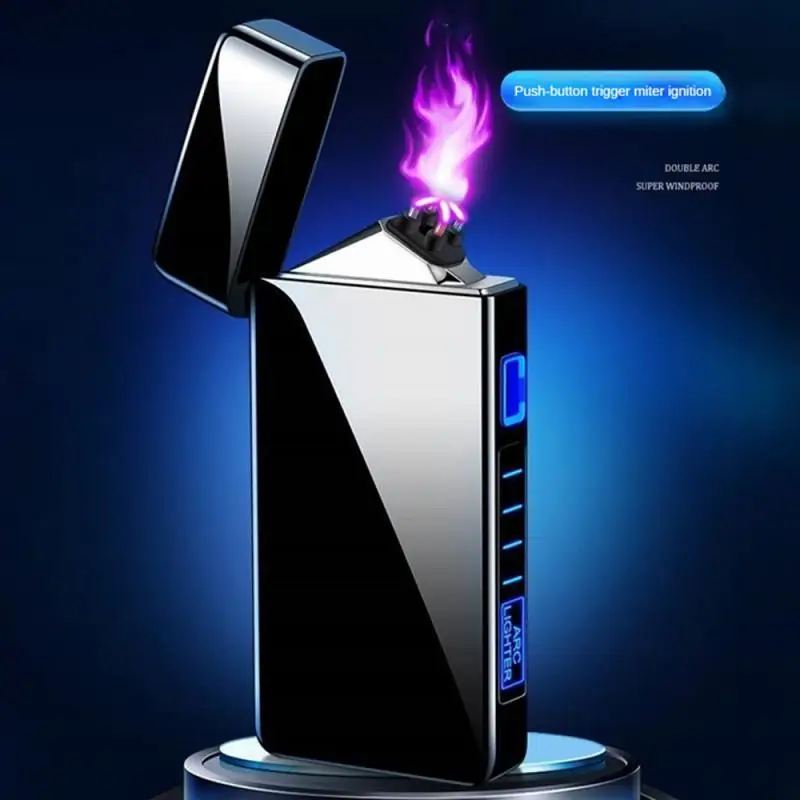 Dual-Arc-Plasma-Lighter-Stylish-Windproof-Lighter-USB-Rechargeable ...