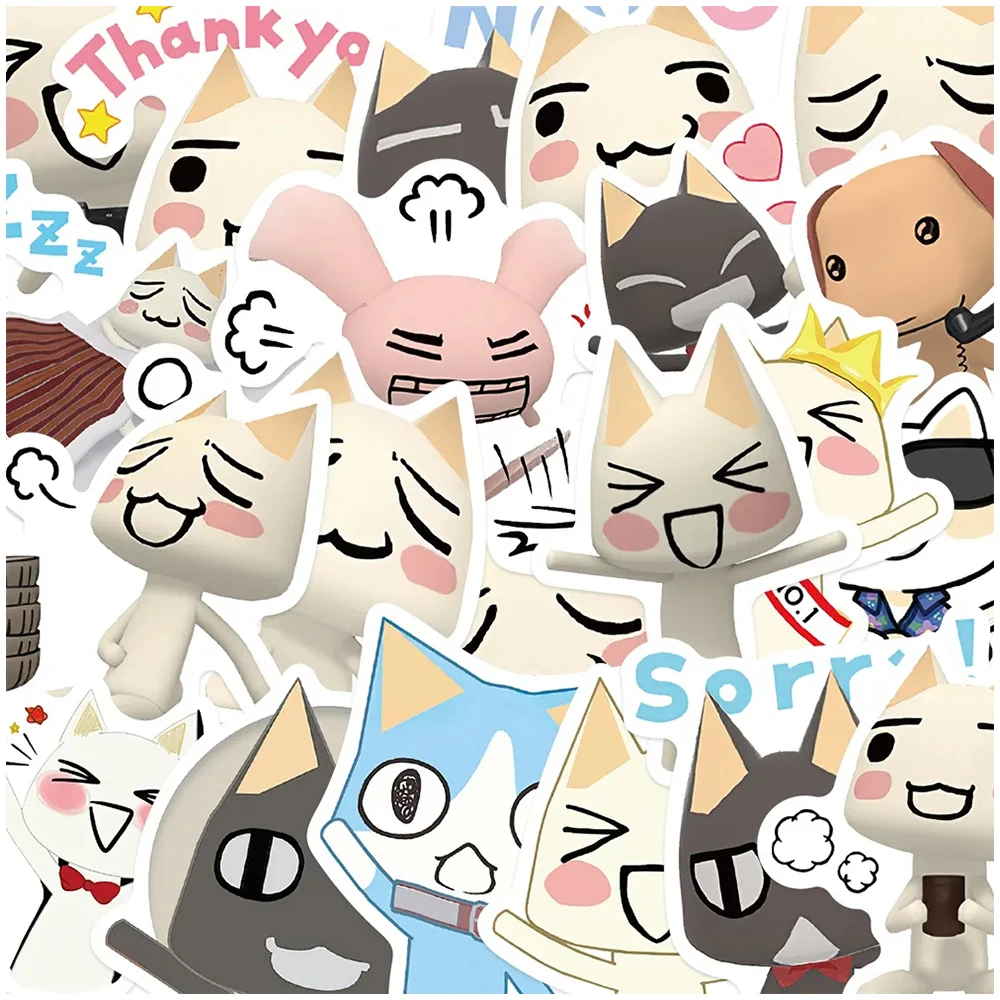 10-30-50PCS-Toro-Inoue-Cat-Cartoon-Stickers-Cute-Decals-DIY-Bike-Travel ...