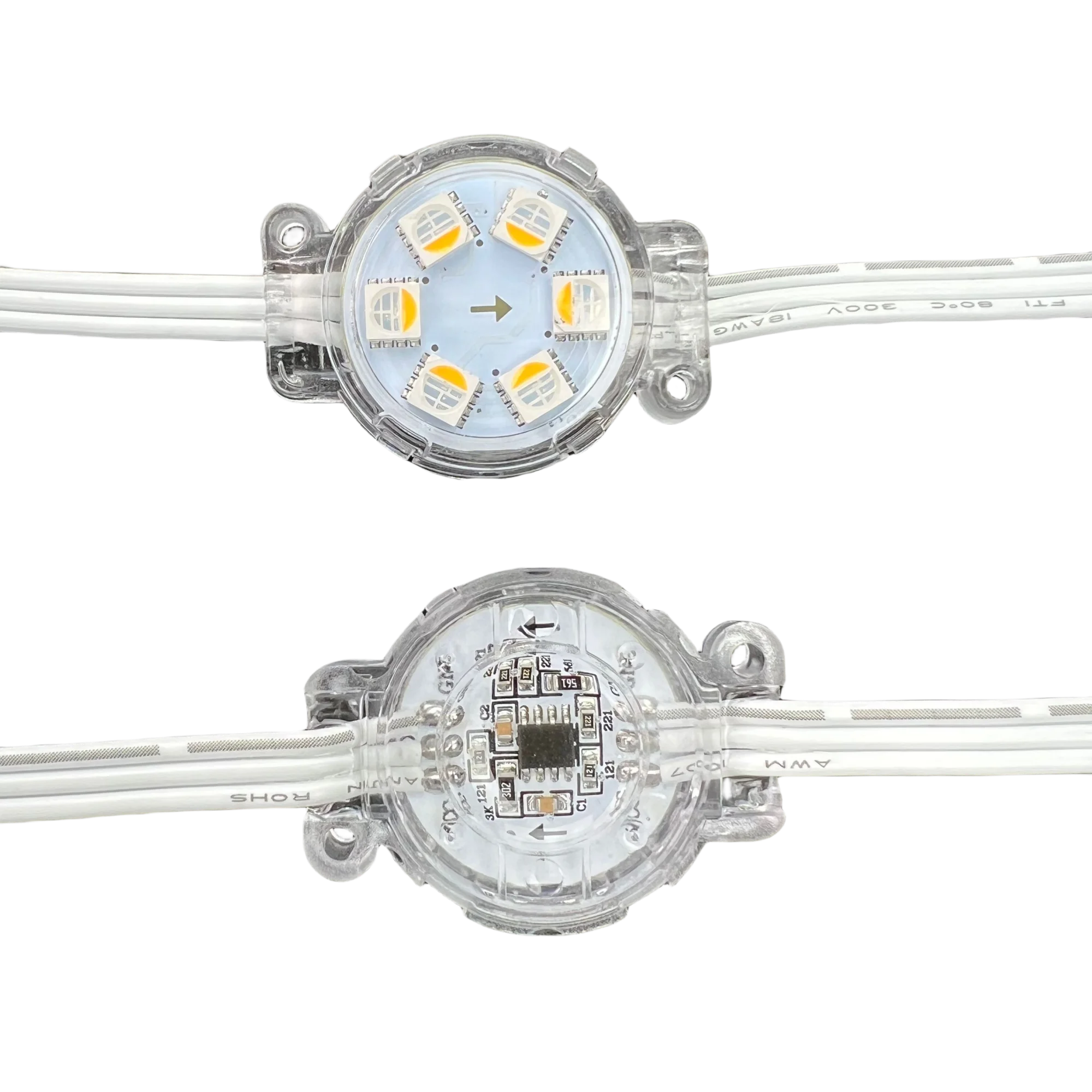 20-Pixels-String-RGBW-IC-Addressable-Permanent-LED-Pixel-Point-Puck ...