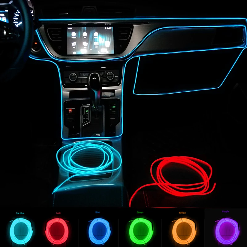 Car Interior Decorative Lamps Strips Atmosphere Lamp Cold Light ...