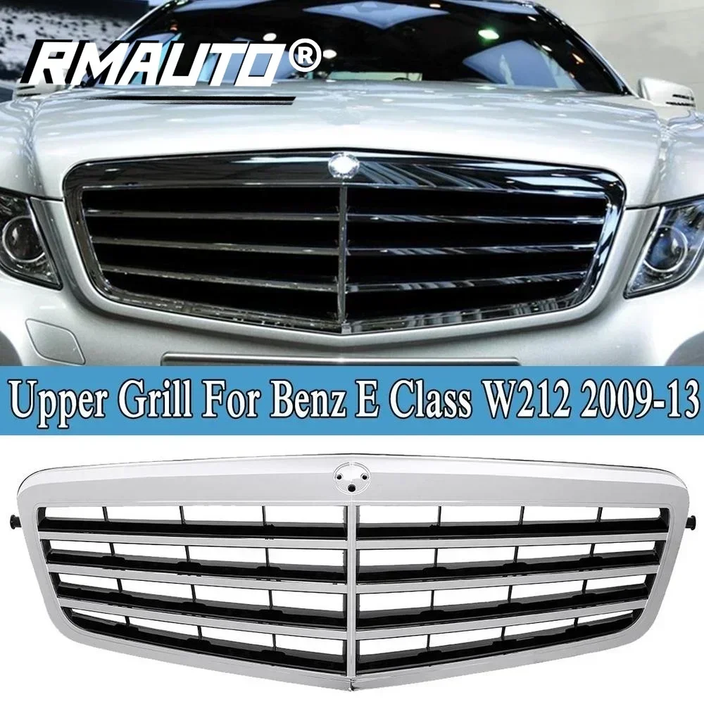 Car-Front-Bumper-Grill-Upper-Chrome-Silver-For-Mercedes-Benz-W212-E-Class-E200-E260L-E280L.jpg