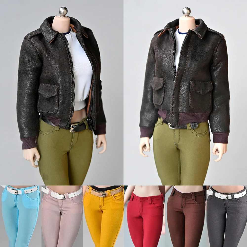 1-6-Scale-Women-s-Retro-A2-Air-Force-Flight-Leather-Jacket-Coat-Pencil ...