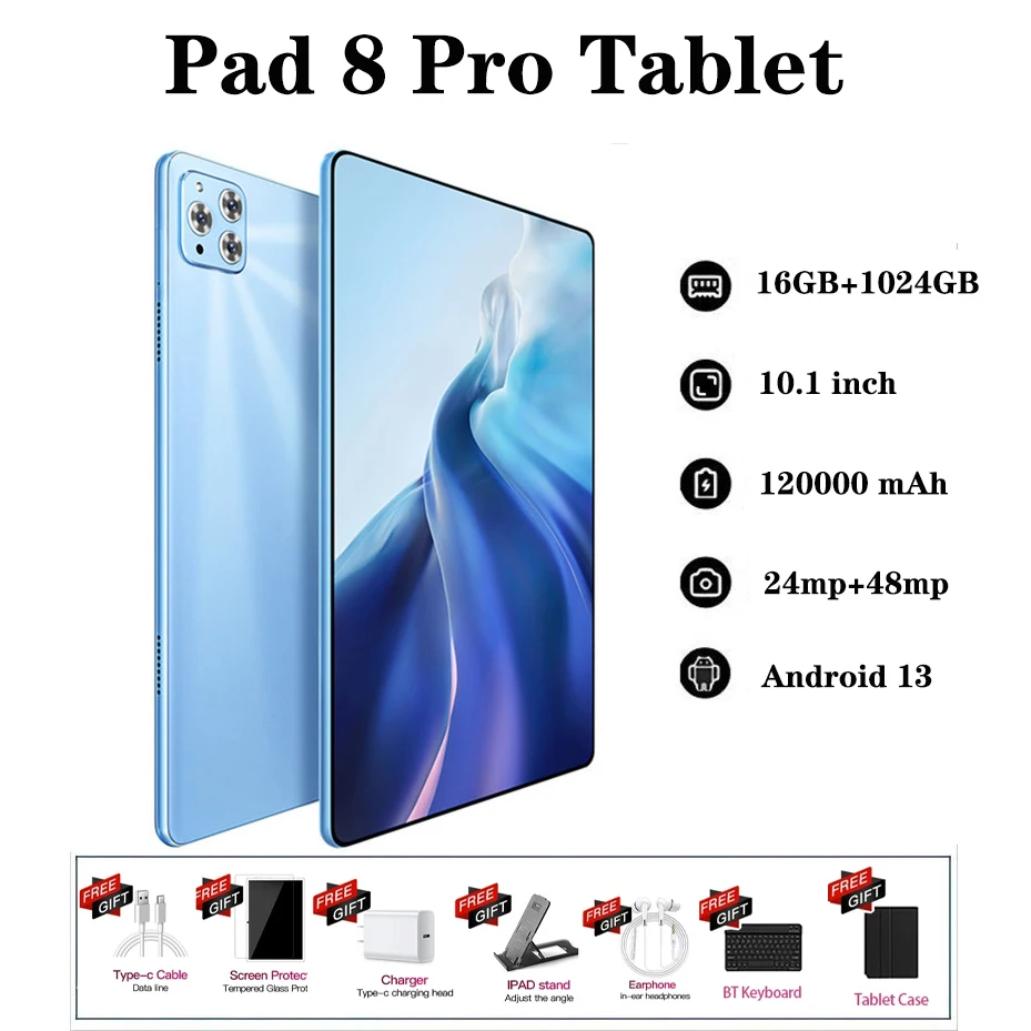 2024-pad-8-pro-tablet-android-13-0-10000mah-mondial-vers-o-16gb-1tb-10 ...