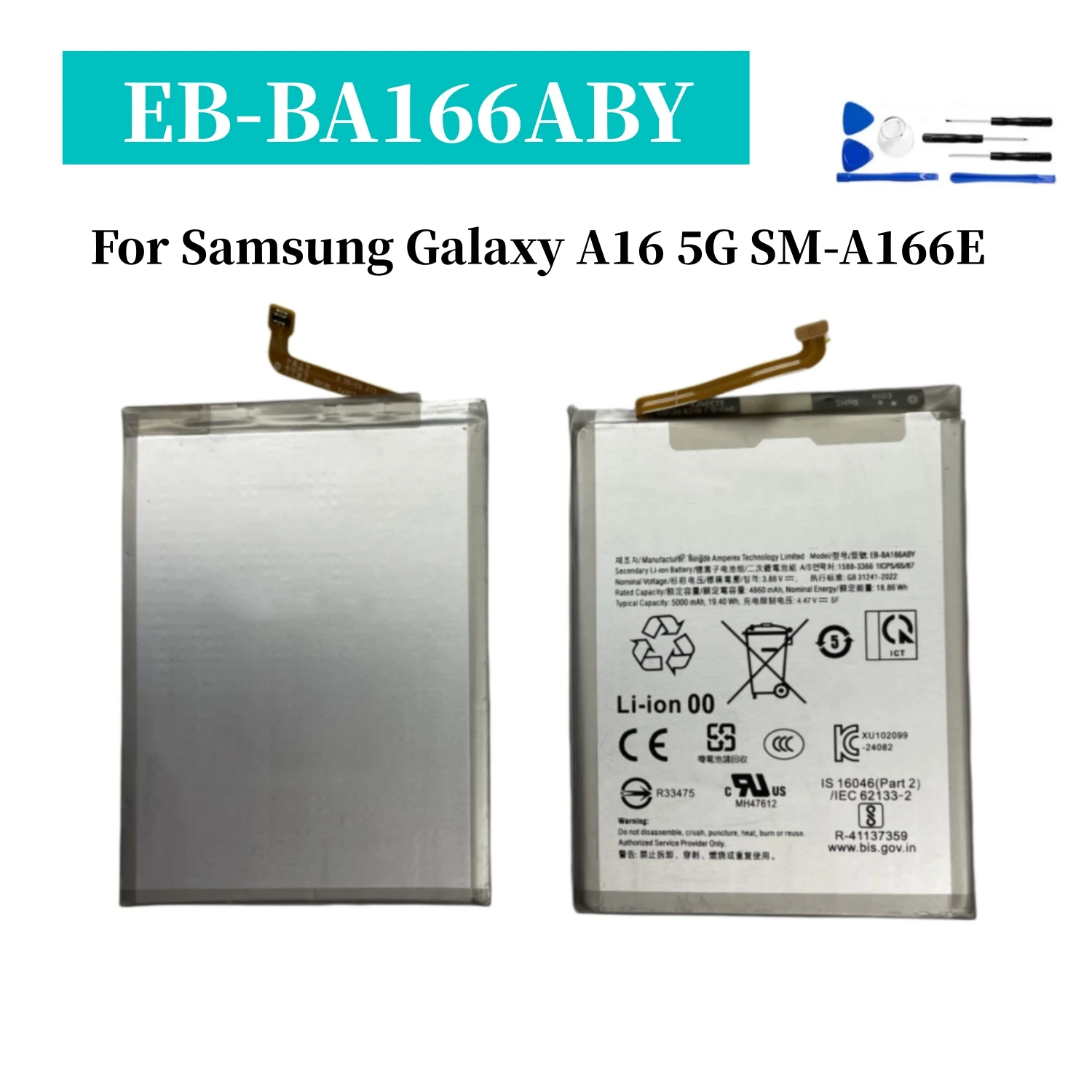 New 5000mAh EB-BA166ABY Battery For Samsung Galaxy A16 5G SM-A166E ...