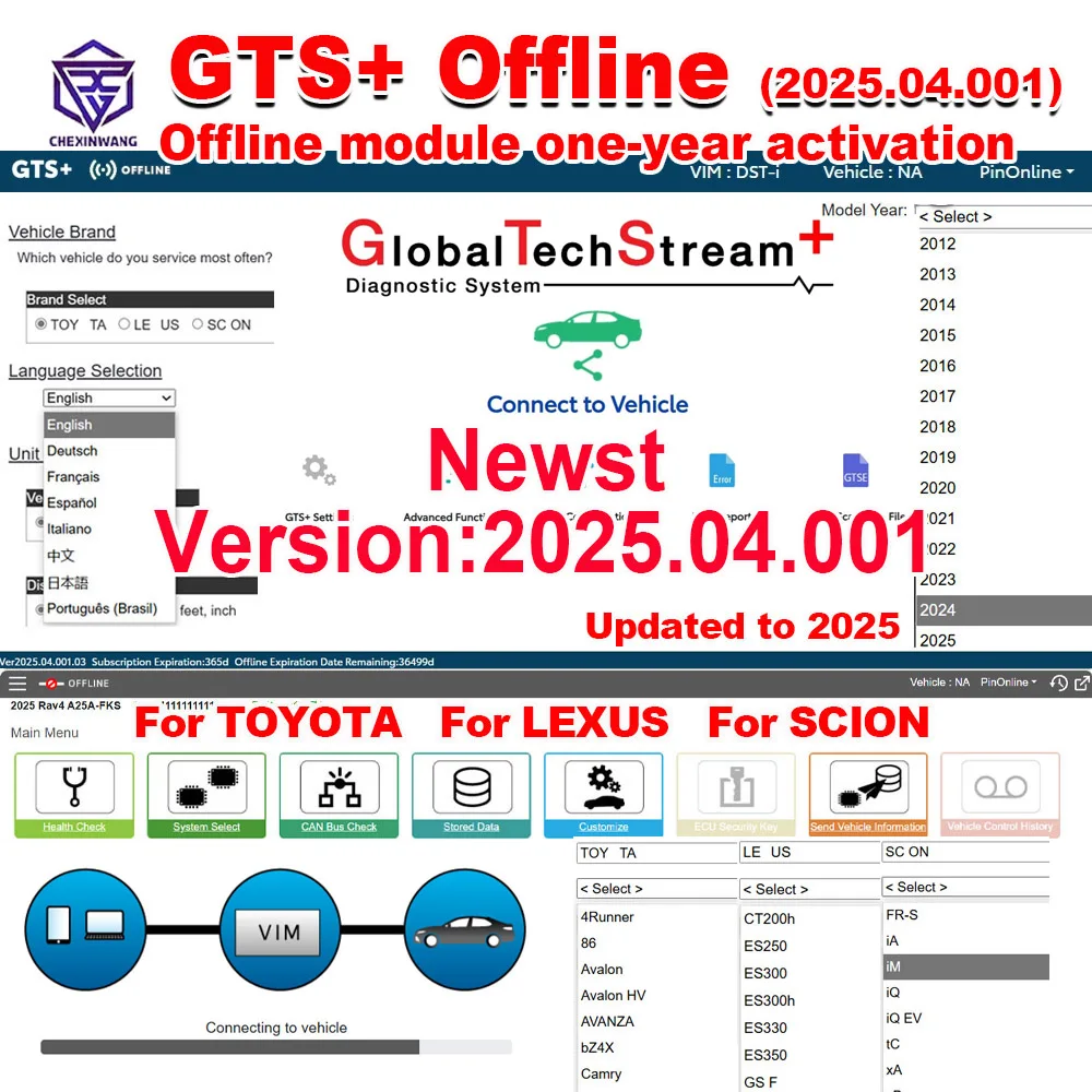 GTS+ 2025.04.001 Activate 1 Year Offline Global Techstream+ For TOYOTA ...