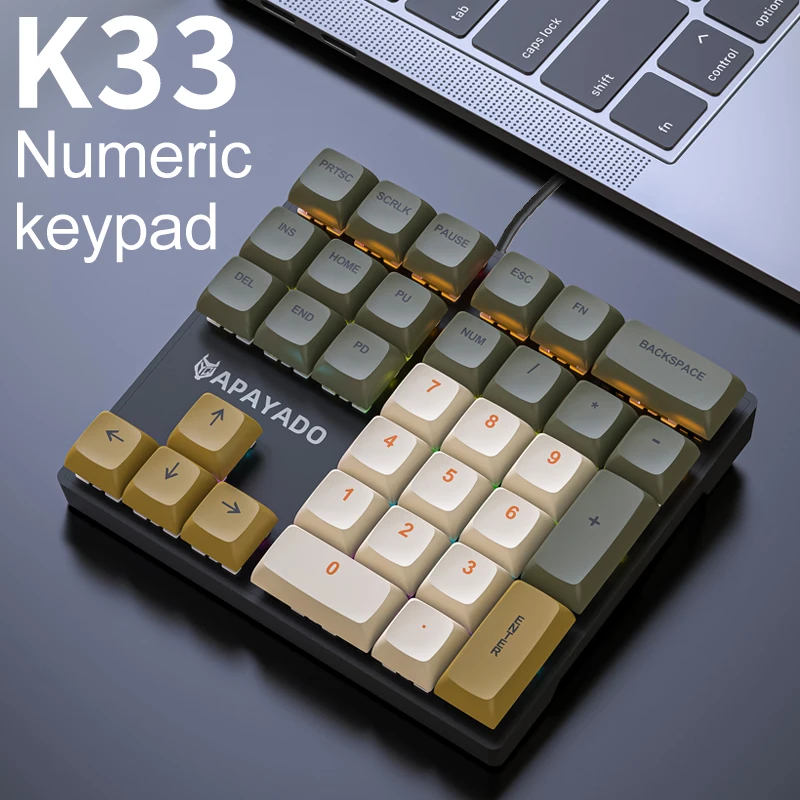 Mini-33Keys-Mechanical-Numeric-Keypad-Green-Shaft-Red-Shaft-Left-Handed ...