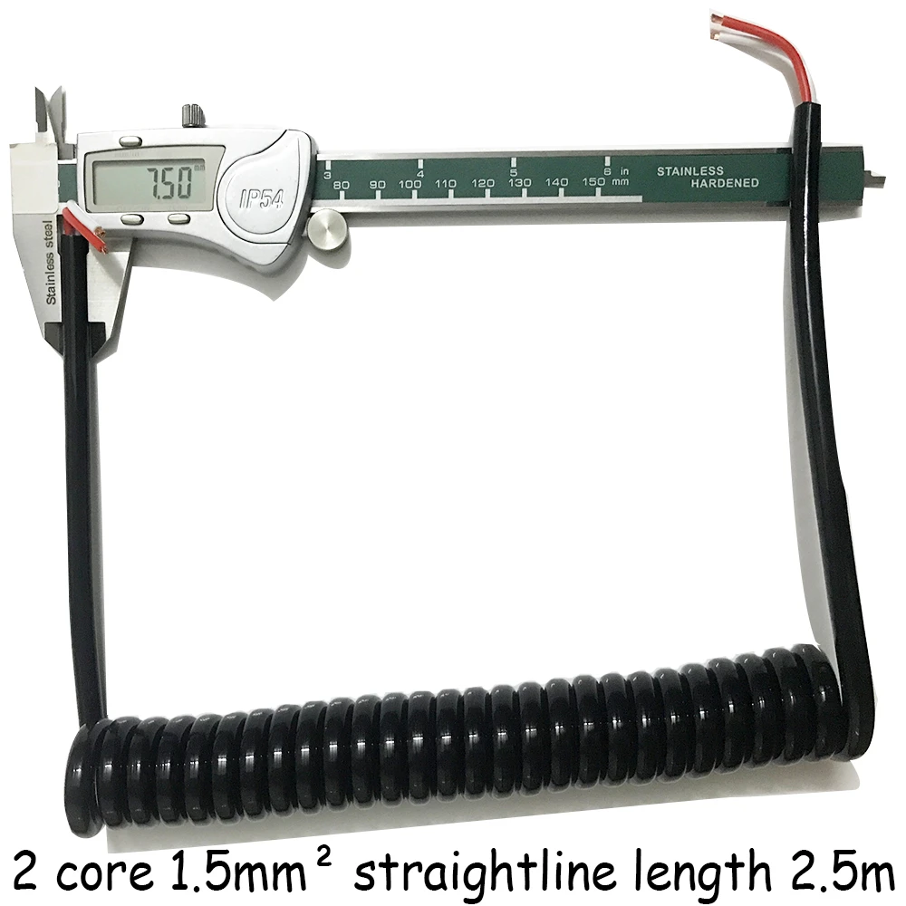 Retractable Cable 2.5m 5m 7.5 18meters 2 core 1.5mm2 Spiral Power Cable ...