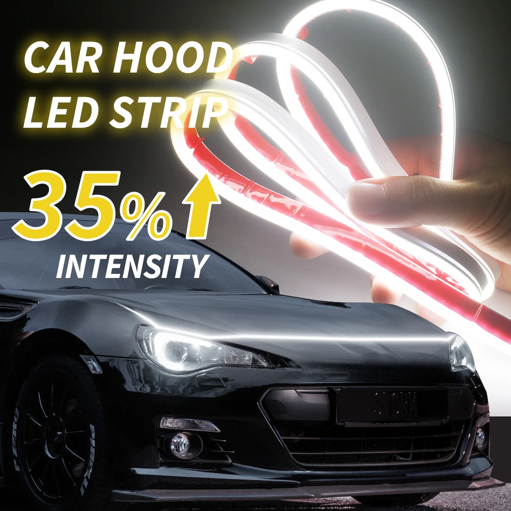 Car Hood Daytime Running Light Strip 12V Led Turn Signal Lamp Flexible ...