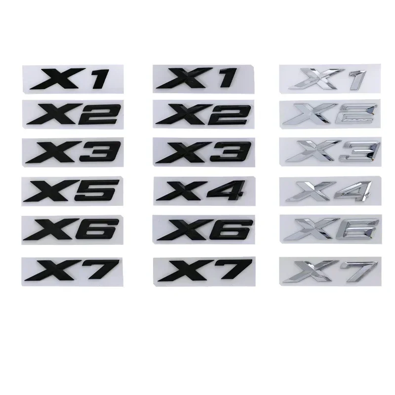 ABS-3D-Chrome-Black-Car-Rear-Trunk-Letters-Stickers-For-BMW-X1-X2-X3-X4 ...