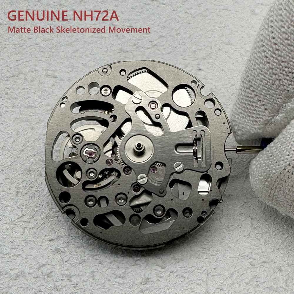 Japan-Original-NH72-Black-Skeletonized-Mechanical-Movement-Modification ...