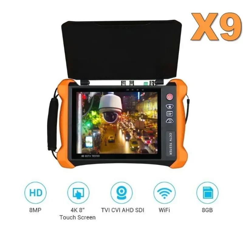 DHL-FREE-X9-HD-CCTV-Tester-Monitor-H-265-4K-Multimeter-fiber-CVBS-AHD ...