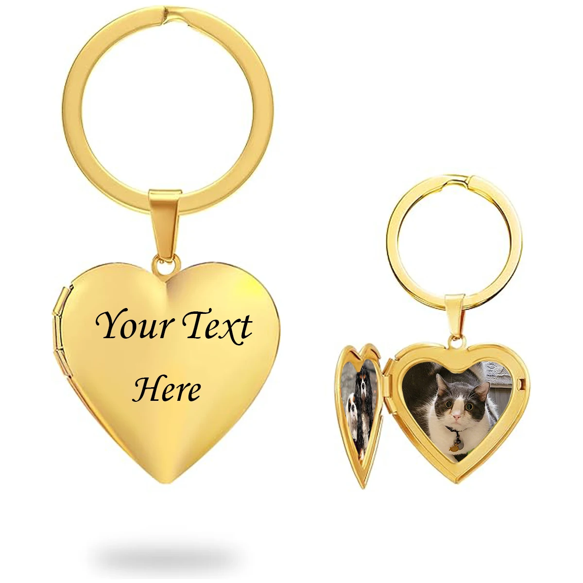 Customized Key Chain, Stainless Steel Heart Charm Image Insert Locket ...