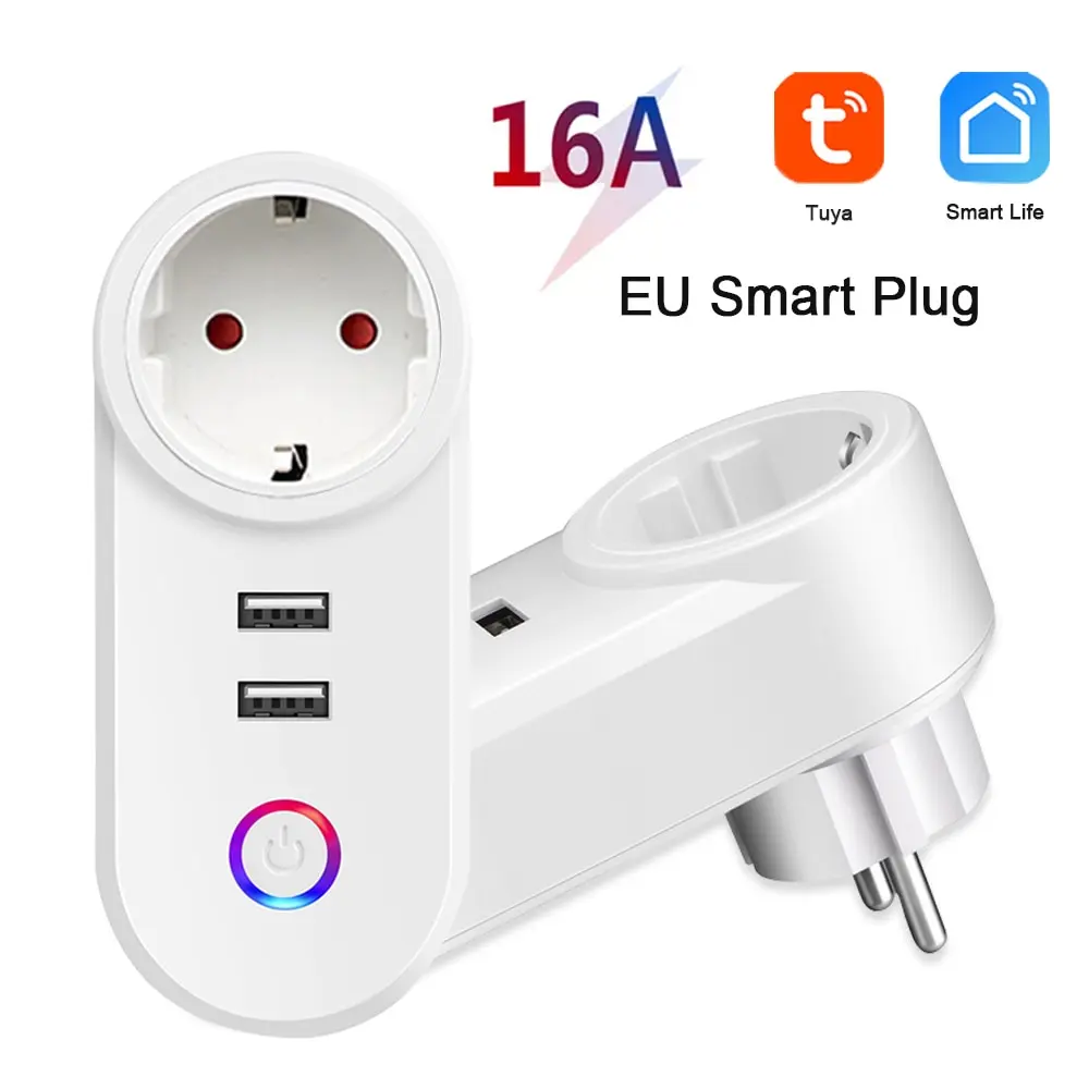 16A-EU-WiFi-Smart-Plug-with-USB-Charging-Tuya-USB-Plug-Timer-Remote ...