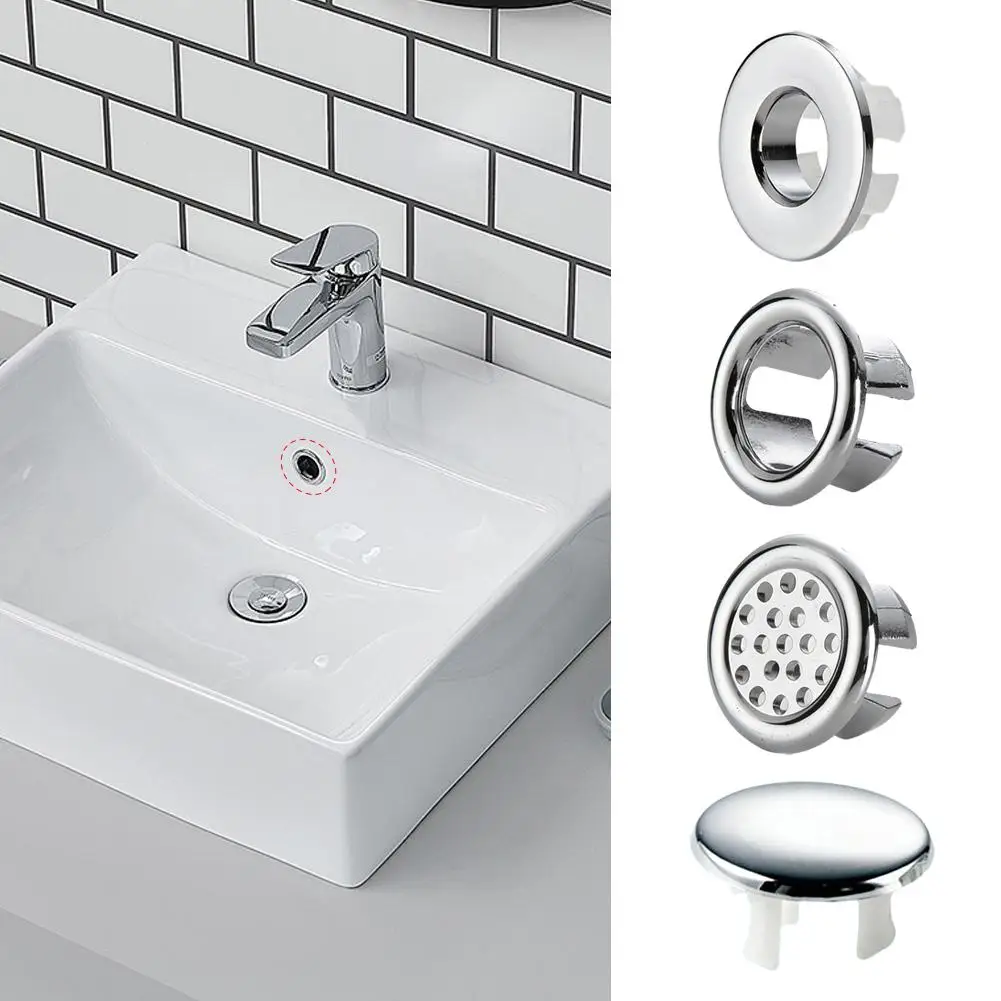 Modern Bathroom Sink Overflow Cover Stopper Cap Insert Plastic ...