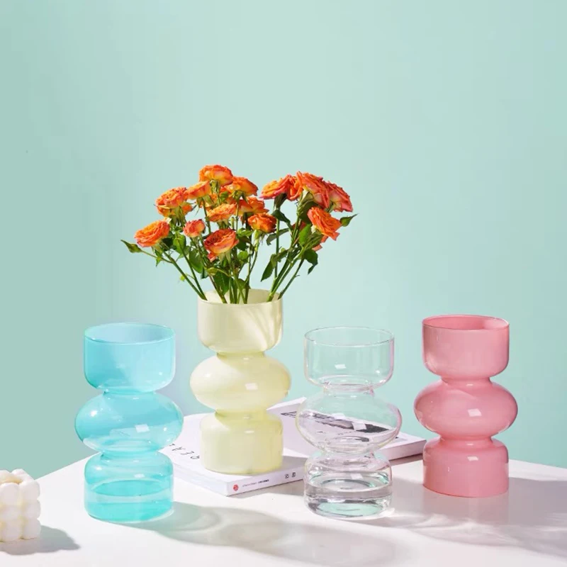 Glass-Flower-Vase-Balcony-Garden-Desk-Centerpieces-Mini-Vase-Aesthetic ...