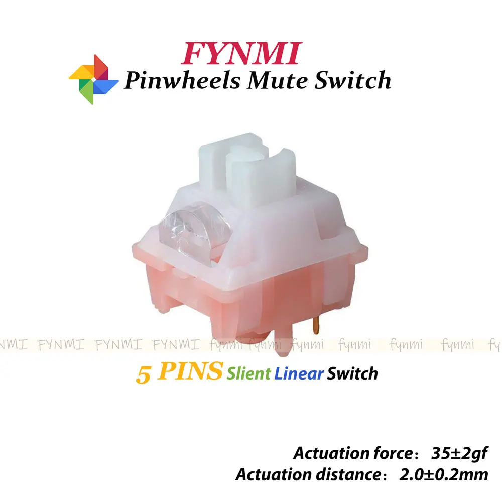 Fynmi 5pins Pinwheels Axis Mute Silent Linear Switch Pre-lube Actuation ...