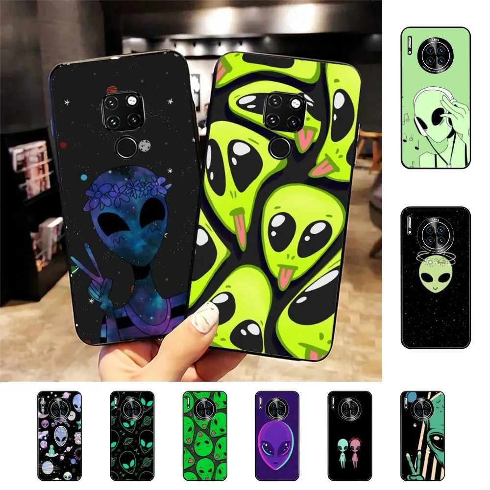 Funda-de-tel-fono-con-dibujos-animados-Alien-Space-para-Huawei-Mate-10 ...