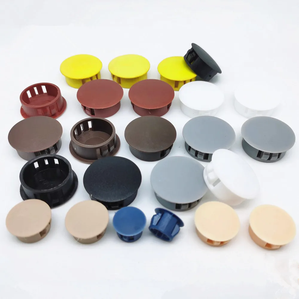 Black-Nylon-Round-Snap-on-Plug-8mm-10mm-60mm-Plastic-Hole-Caps-Blanking ...