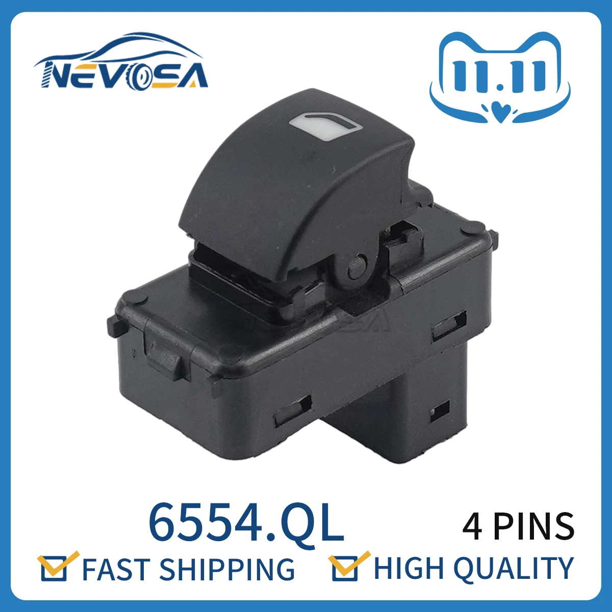 Nevosa 6554.QL Car Window Lifter Switch Control Button For Citroen C4 ...